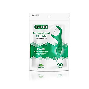 GUM Professional Clean Flossers, Fresh Mint, 90 Ct (Pack of 3)
