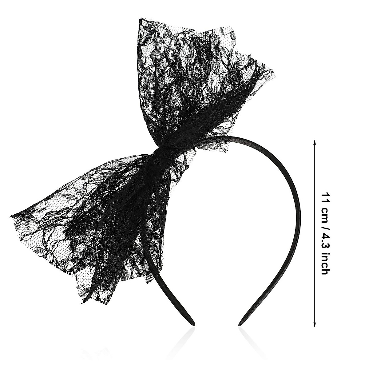 Blulu 80's Lace Headband Costume Accessories for 80s Theme Party, No Headache Neon Lace Bow Headband, Set of 4 (Fresh Color)