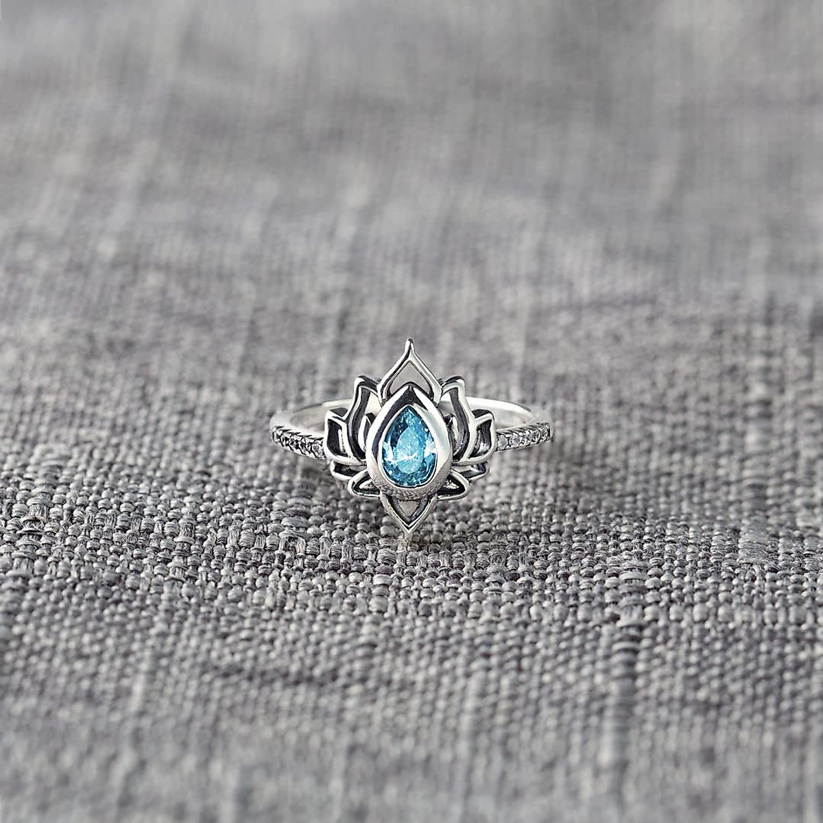 Lotus Ring 925 Sterling Silver Rings Stacking Rings for Women Casual Rings Delicate Everyday Ring Comfort Fit Lotus Ring for Daughter