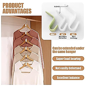 Clothes Hanger Connector Hooks, 60PCS Cascading Clothes Hangers for Heavy Duty Space Saving Cascading Connection Hooks for Clothes Closet, White