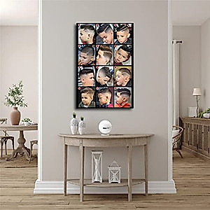 Barber Shop Poster - Children's Haircuts and Fashion Men's Haircuts Chart Poster Canvas Painting Wall Art for Barbershop Beauty Shop Decor (Child,12×18inch-unframed)