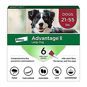 Advantage II Large Dog Vet-Recommended Flea Treatment & Prevention | Dogs 21-55 lbs. | 6-Month Supply