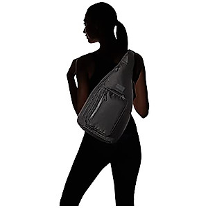 Vera Bradley Women's Recycled Lighten Up Reactive Sling Backpack, Black, One Size