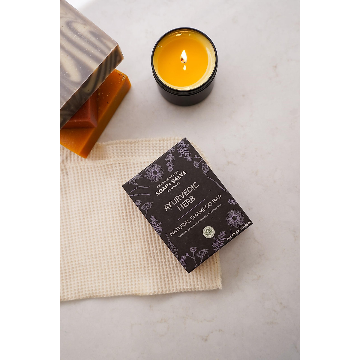 Chagrin Valley Soap & Salve Ayurvedic Organic Shampoo & Body Wash Soap Bar - Nurtures Dandruff & Dull Hair - Sulfate Free Shampoo - Sustainable, Vegan & Handmade – 5.6 oz Women & Mens Soap Bar