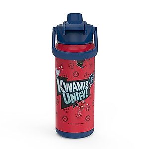 zak! Beacon Insulated Bottle, Miraculous Ladybug - 20 oz - Durable Stainless Steel - Double-Wall Vacuum Insulation, Silicone Spout & Push-Button, Leak-Proof Lid - Dishwasher Safe