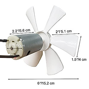 JMELEHW 6 inch RV Vent Fan Blade with 12V D-Shaft Vent Motor, RV Exhaust Fan Compatible with Heng's, Elixir, Ventline, Jensen RV