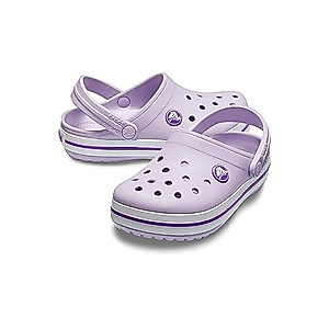 Crocs Unisex-Child Crocband Clogs (Little Kid/Big Kid), Lavender/Neon Purple, 2 Little Kid