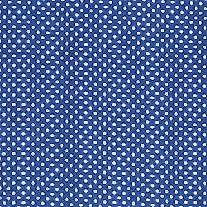 Mook Fabrics Flannel Polka Dot, Blue/White, 15 Yard Bolt