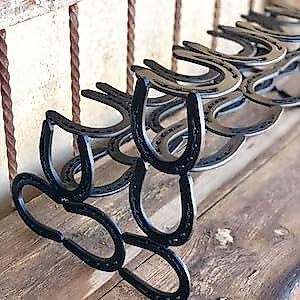 VOFMK Boot Rack, 6 Pairs of Boots, Horseshoe Decor, Horseshoe Art, Boot Holder, Shoe Organizer, Cowboy Boot Rack, Gift for her or him