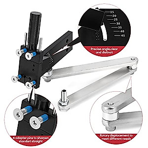 Lawn Mower Blade Sharpener Black Blade Sharpener for Lawn Mower 15°-45° Adjustable Straight and Standard Lawn Mower Blades(Black,5005)