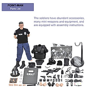 1/6 Scale SWAT Action Figures(12inch), Highly Detail Army Military Soldiers Model Set with Accessories Model Collection, Military Toys for Teens and Adults (Point-Man)