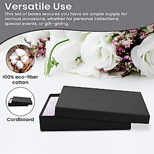 Novel Box 10 Pack Black Jewelry Gift Box 5.5x3.5x1in with Cotton Filled | Cardboard Jewelry Box | Gift Boxes with Lids Made in USA | Boxes for Bracelet Necklace Ring Earrings