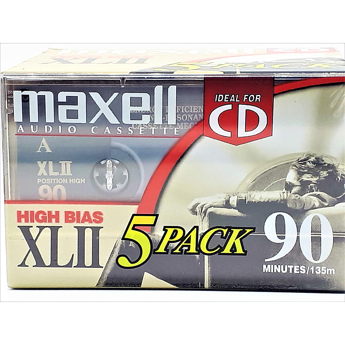 Xlii 90 High Bias Audio Cassette Tape -5-Pack