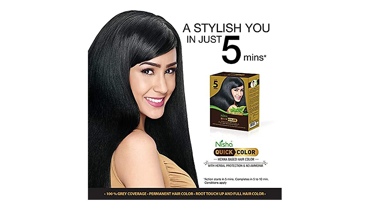 Nisha Quick Hair Color - Herbal Root Touch Up & Grey Coverage