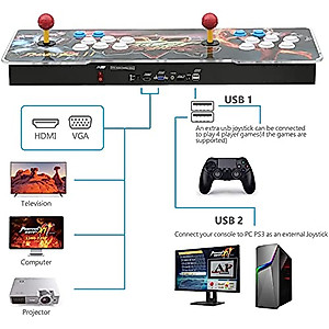 26800 Games in 1 Arcade Game Console ,Pandora Treasure 3D Double Stick,26800 Classic Arcade Game,Search Games, Support 3D Games,Favorite List, 4 Players Online Game,1280X720 Full HD Video Game