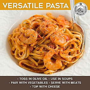 Morelli Red Chili Linguine Pasta - Red Pepper Pasta with Wheat Germ - Italian Pasta from Italy - Naturally Flavored Pasta - Gourmet Pasta - NON GMO - ORGANIC - 8.8oz (250g) - Pack of 2