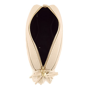 Simple Shoulder Crossbody Bag With Metal Chain Strap And Tassel Top Zipper (Dusty Navy)