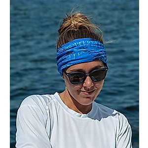 Flying Fisherman SunBandit: Neck Gaiter Mask for Men & Women, UV Face Protection for Sports & Outdoors, Lightweight Multi-Functional Outdoor Clothing | Wave Break, Blue (SB1739)