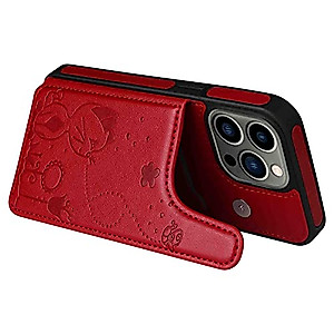 Fansipro Bumper Case Cover for Samsung Galaxy S9 Plus, Premium PU Leather Slim Fit Cover for Galaxy S9 Plus, 1 Card Slot, 1 Photo Frame Slot, Spring, Red