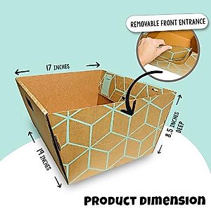 Cats Desire - 15 Trays, Disposable Litter Boxes for Cats - Litter Box, Fits Large Cats - Water Resistant Cat Litter Box - Made in USA, 19" L x17 W x 8.5" H - Enclosed Box