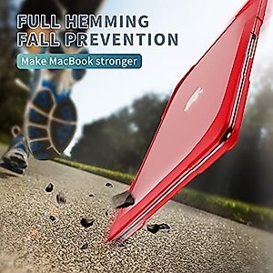 CISSOOK Shockproof Case for MacBook Pro 13 Inch 2023 2022 2021 2020 M2 M1 A2338 A2289 A2251 Model, Heavy Duty Hard Shell Case Dual Layer Cover with Fold Kickstand for MacBook Pro 13 - Red
