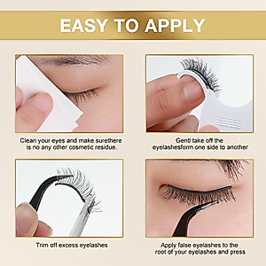 6 Pairs Reusable Self Adhesive Eyelashes No Glue or Eyeliner Needed Waterproof Natural Look False Lashes Extension Stable Stick on Eyelashes False Eyelashes Gift for Women Girls, 3 Style