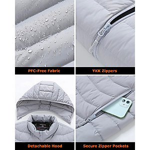 Venustas Unisex Heated Jacket with Battery, Heated Coat for Women and Men with Detachable Hood