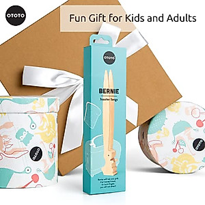 OTOTO Bernie Bunny Toaster Tongs - Rabbit Toast Tongs, Wooden Tongs For Toaster, Wooden Toaster Tongs - Multipurpose Mini Tongs For Appetizers, Wood Utensils & Cute Kitchen Gadgets