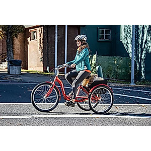 Schwinn Meridian Adult Tricycle Bike, Mens and Womens Three Wheel Beach Cruiser, 26-Inch Wheels, Low Step-Through Frame, Wide Seat, Rear Folding Basket, Single-Speed, White