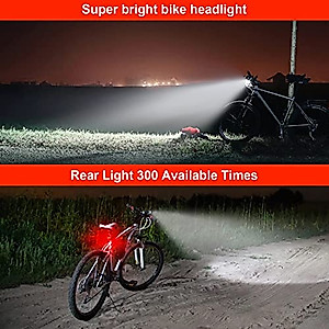 Victagen Bike Lights 5000 Lumens 3LED Bike Lights for Night Riding, Super Bright Bike Light Front and Back, USB Rechargeable Bike Light Set, 6 Modes Bike Headlight, Adult MTB Bike Light ebike Lights