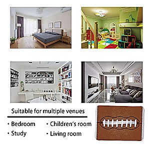 Washable Area Sponge Rug Pad for Kids Girls Bedroom Living Room Sports America Football, Rugby Laces Closeup Background Non-Slip Carpet Super Soft Extra Thick Bathroom Home Indoor Small Floor Rugs