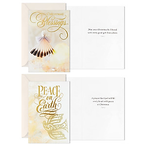 Hallmark Boxed Religious Christmas Cards Assortment, Christmas Blessings (6 Designs, 24 Cards with Envelopes)