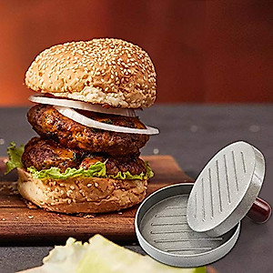 Cozihom Burger Press and Patty Papers Set, Non-Stick Hamburger Press, Grill Press, Patty Maker Mold with 120 Pcs Wax Patty Paper Sheets