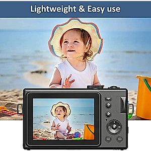 Aitatty Digital Camera, Photo Camera 44MP 2.7K Vlogging Camera with 32GB Card, Auto Focus 2.4 Point and Shoot Camera with16X Digital Zoom, Compact Mini Camera for Teens Students Boys Girls Seniors