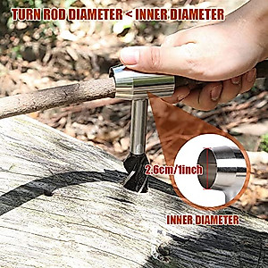 Bushcraft Hand Auger Wrench, Hand Auger for Bushcraft Backpack and Camping, Manual Auger Outdoor Wood Peg and Hole Maker Bushcraft Gear Bushcrafting Tools (Leather Case Brown)