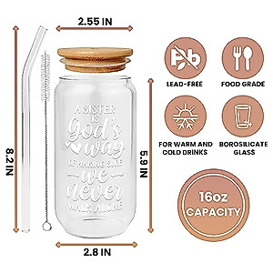 Sister Gifts from Sister - Gifts for Sister, Sister Gifts for Women - Sister Birthday Gift Ideas, Birthday Gifts for Sister, Sister Birthday Gifts from Sister - Big Sister Gift - Can Glass for Sister