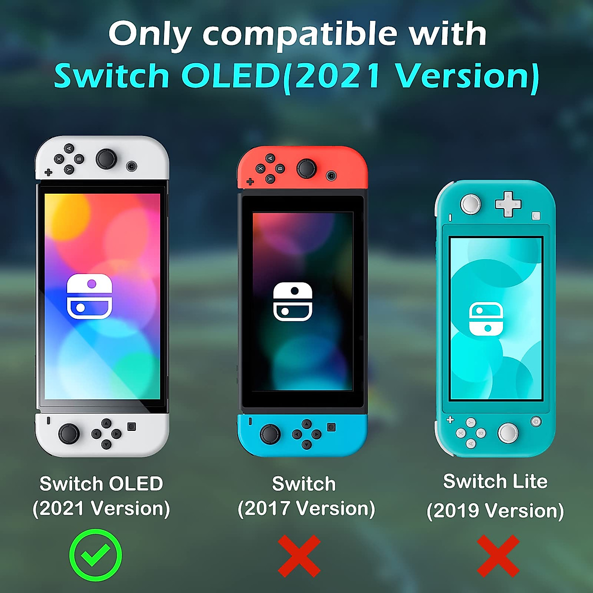 DLseego Zelda Switch OLED Protective Case Silicone Soft Cover Shockproof Skin Joy Con Shell with 4PC Zelda Eye Thumb Grips Caps