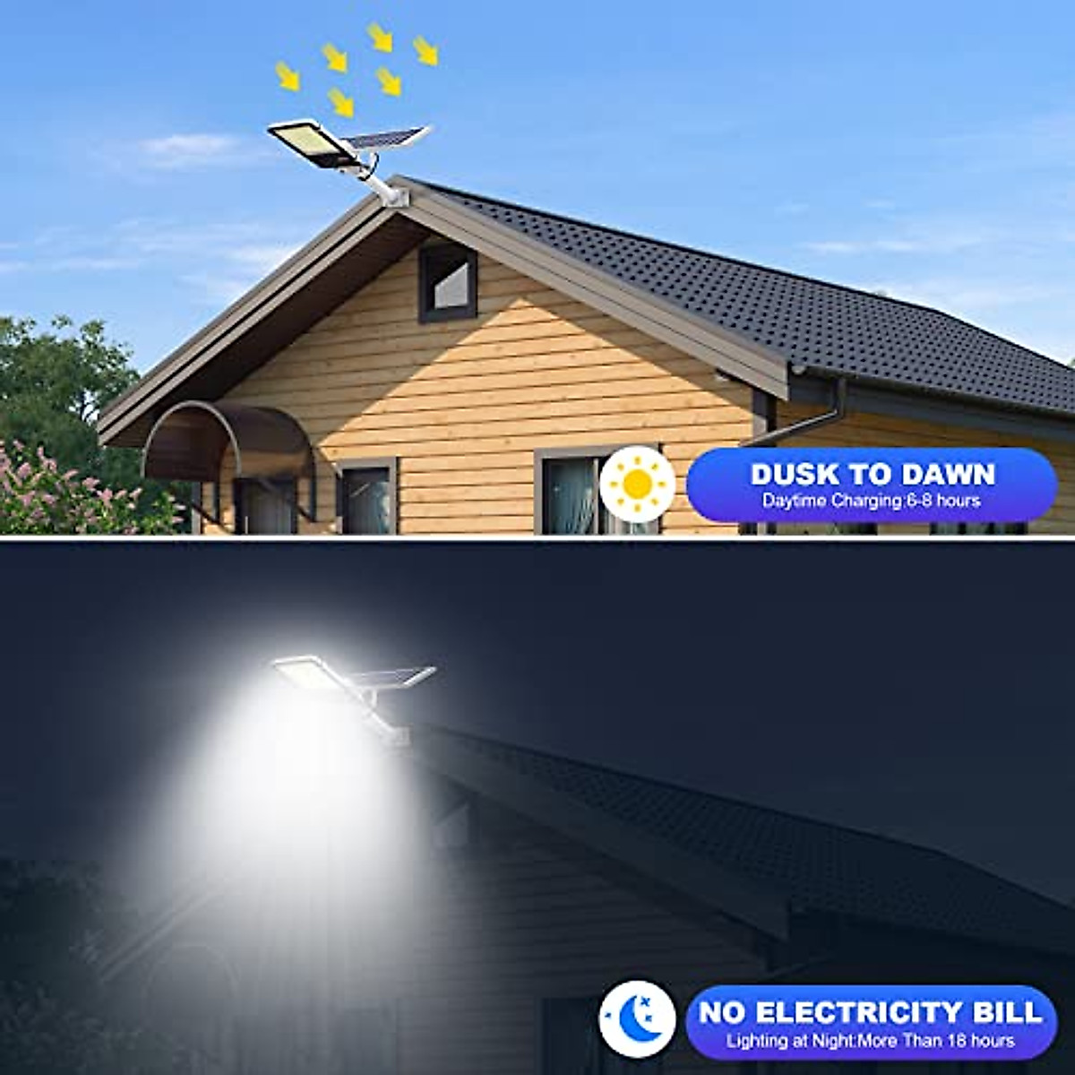 BUYTHA Solar Street Light,1000W LED Solar Street Lights Outdoor Waterproof, 100000LM Dusk to Dawn Super Bright Street Lights Solar Powered with Remote Control for Parking Lot Patio,Yard and Garage