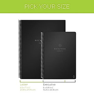 Rocketbook Smart Reusable Notebook, Fusion Plus Letter Size Spiral Notebook & Planner, Lilac, (8.5" x 11")
