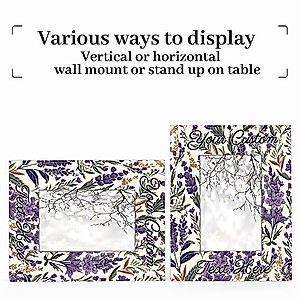 Mardesigns Purple Lavender Personalized 5x7 Picture Frame,Rustic Flowers Customized Wooden Photo Picture Frame Fits 5x7 & 4x6 Picture for Wall and Table Vertical or Horizontal Display Photo Frame