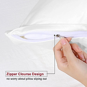 Youth Pillowcase 16" x 22" Size Pack of 2 Pieces Kids Travel Pillow Cover Zipper Closure 500 Thread Count 100% Egyptian Cotton & Hypoallergenic Fits Pillows Sized 12x16, 13x18 or 14x19 White