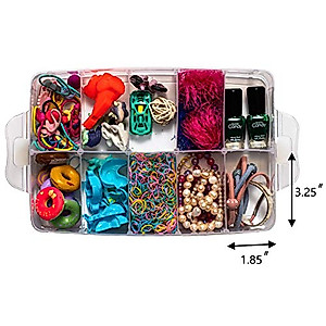 Sooyee 5 Layers Stackable Storage Container Clear 50 Adjustable Compartments,Compatible with Small Toys Arts and Crafts Piping Tips Hardware Storage Organizer