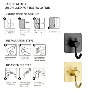 Space Aluminum Waterproof Hook Bathrobe Heavy Towel Hook Coat Bathrobe Bathroom Kitchen Living Room, Silver