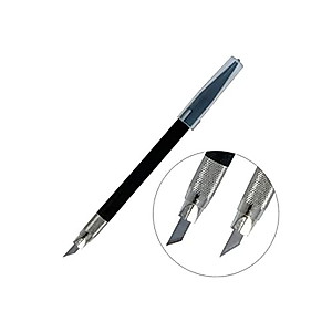 NT Cutter Resin Holder Precision Craft Knife Hobby Knife Black with Blade 45°x 5 and Blade 30°x 5 (D-400P) - 2 Pack