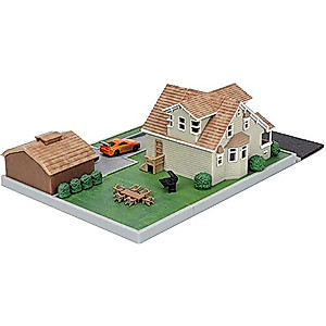 Jada Toys Fast & Furious Nano Hollywood Rides Dom Toretto's House Display Diorama with Two 1.65" Die-cast Cars, Toys for Kids and Adults (33668)