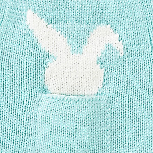 Wytyjxccyy My 1st Easter Outfit Newborn Baby Girl Boy Bunny Knitted Romper Overalls Suspender Jumpsuit Spring Summer Clothes (Blue,12-18 Months)