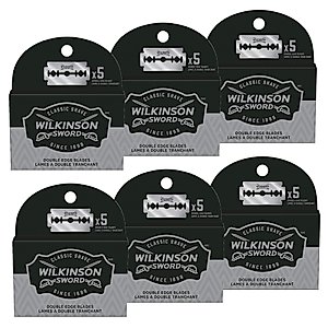 Wilkinson Sword Double Edge Razor Blades Refills, 5 Count (Pack of 6)