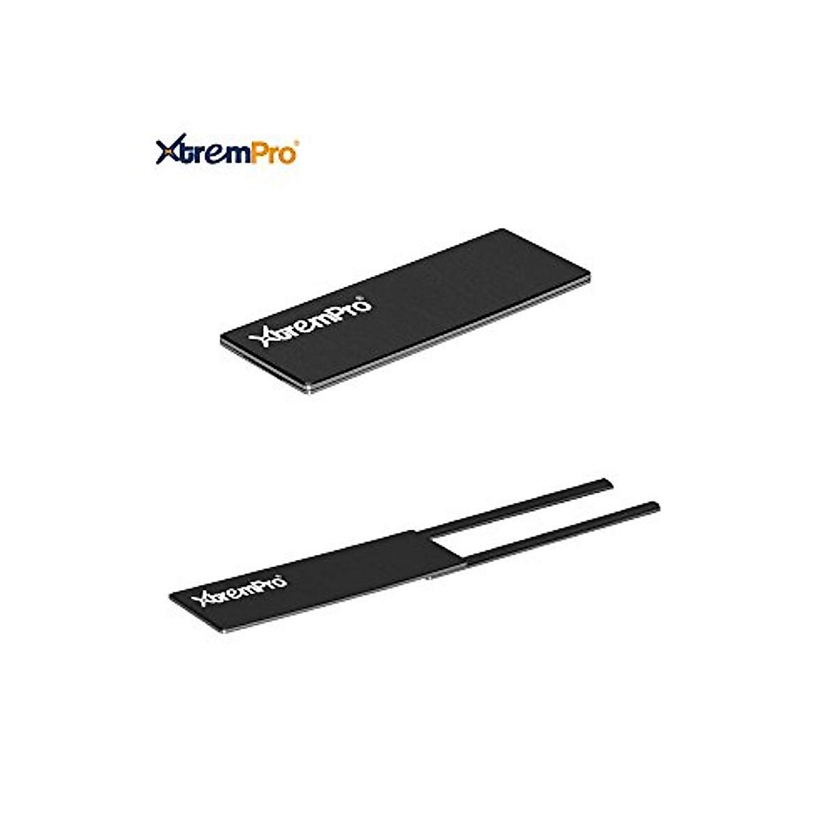 XtremPro Webcam Cover Privacy Shield for Computer, Mac, MacBook Pro, iMac, Laptop, Surfcase Pro, Phone, 0.03 in Ultra Thin Camera Blocker Privacy Shield - Black/Silver (Black)