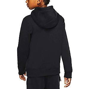 Nike Boy's NSW Pull Over Hoodie Club, Black/White, Small