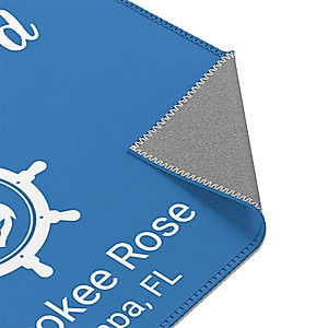 Welcome Aboard Mat for Boats, Personalized Boat Rug, Custom Boat Mat, Nautical Gift, Custom Doormat Coastal Decor, Maritime Boat Gifts, Boat Decor, Custom Gift for Boat (36" × 24", Lochmara)